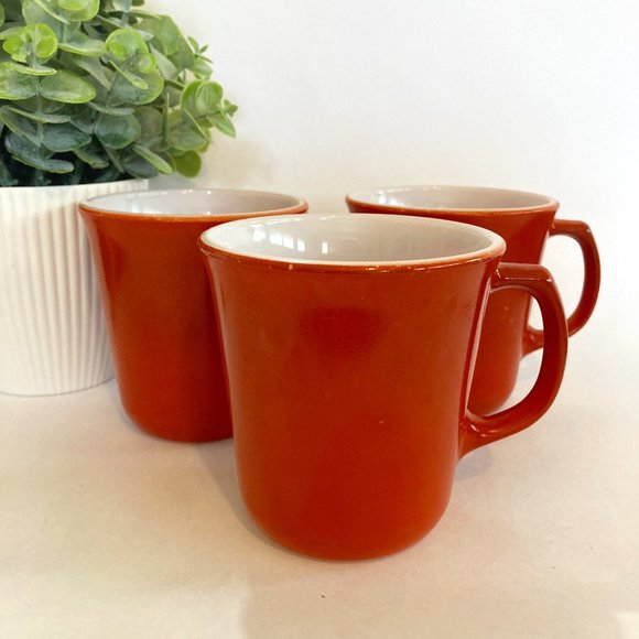 Pyrex | Kitchen | Vintage Pyrex Burnt Orange Cinnamon Coffee Tea Cups ...